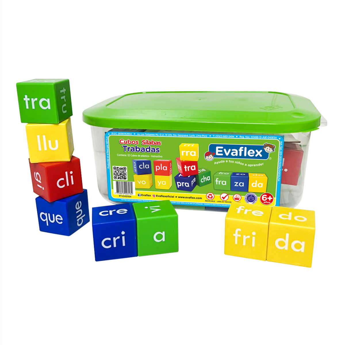 Cubos Sílabas Trabadas Juguete Didáctico Evaflex – Juguetes Didácticos ...